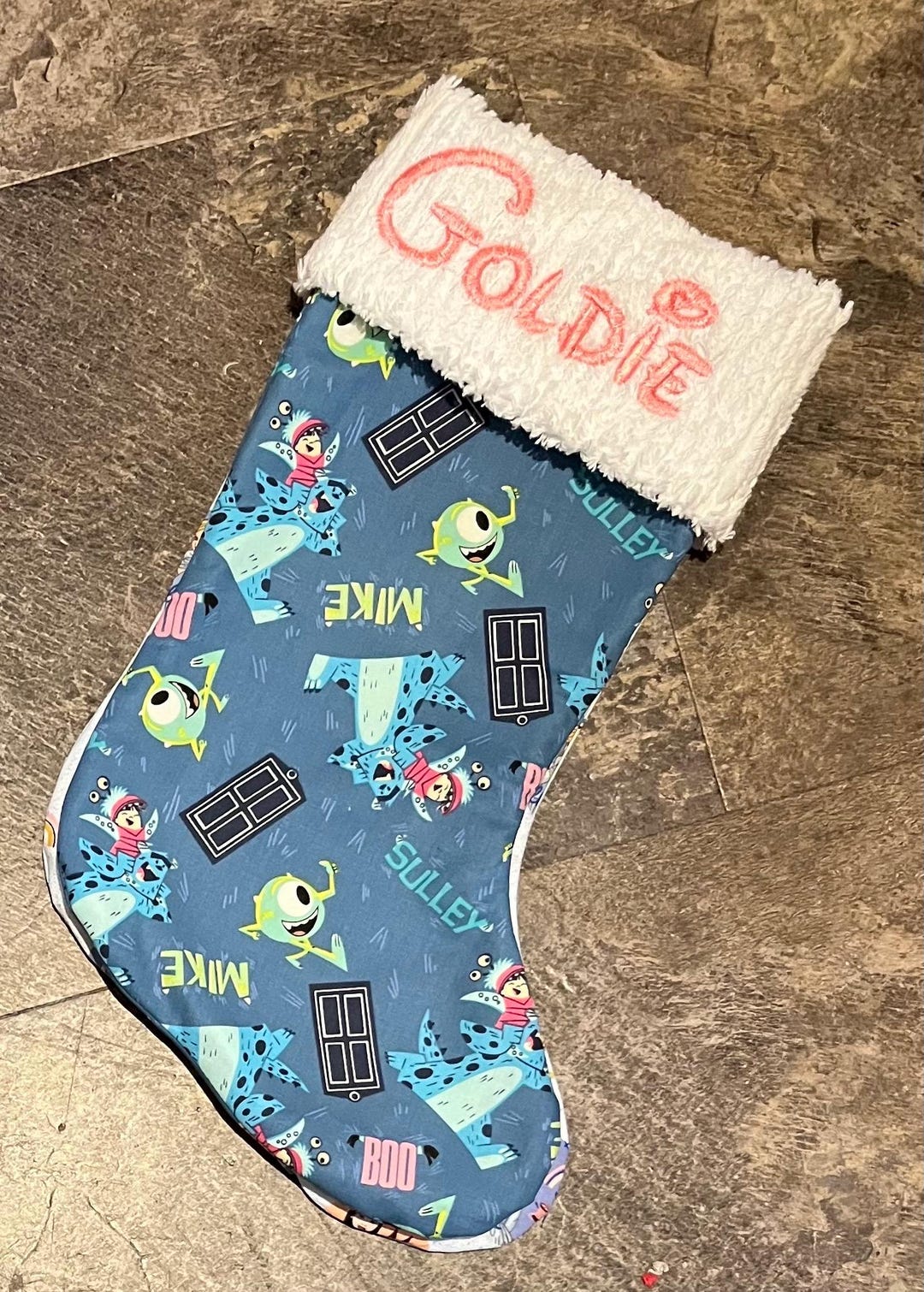 Monsters Inc and Chenille Handmade Christmas Stocking FREE US SHIPPING ...