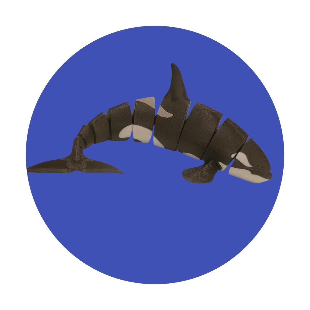 3D Printed Articulated Orca Whale || Pink ORCA! | Made in Indy - Etsy