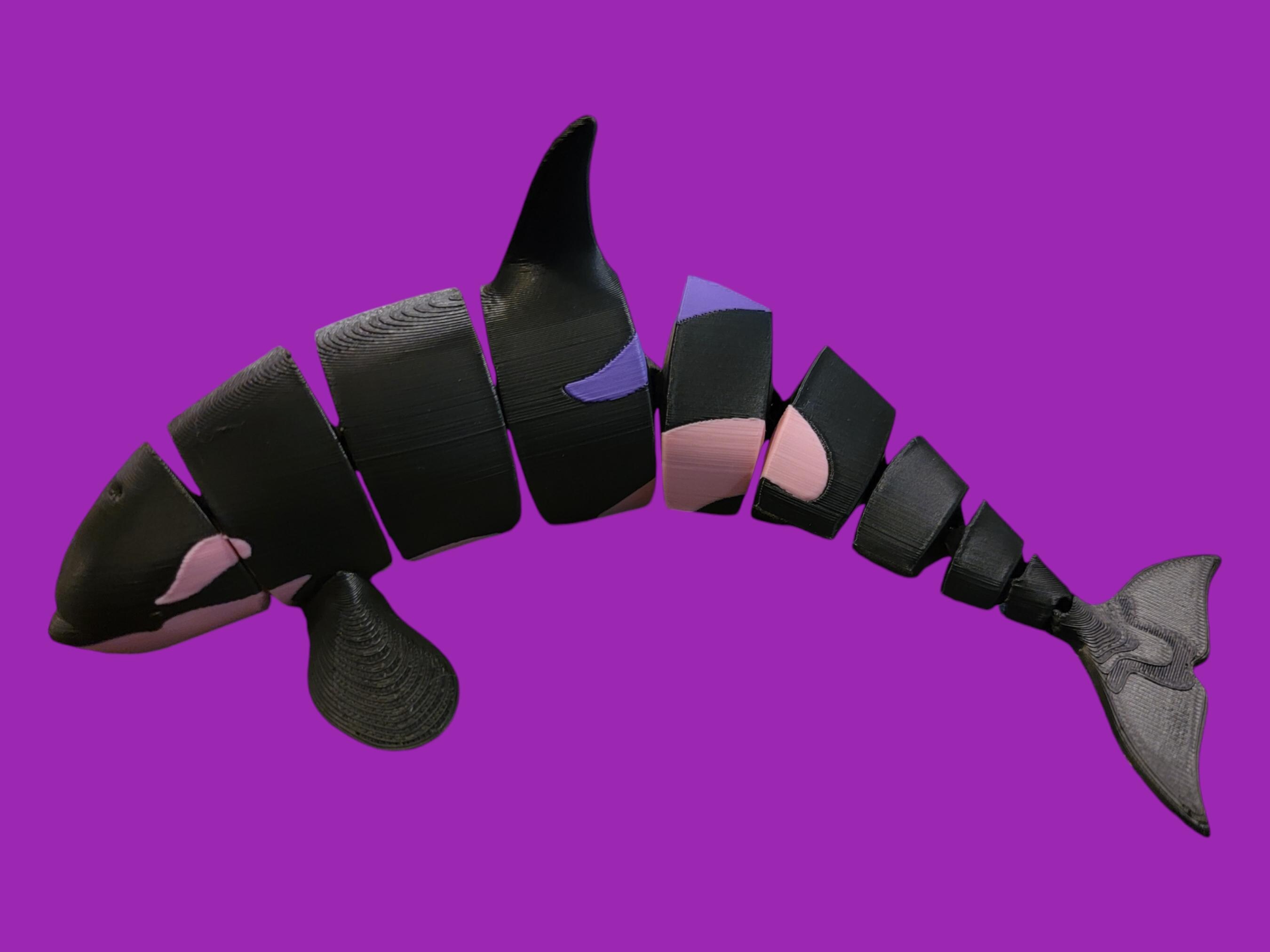 3D Printed Articulated Orca Whale || Pink ORCA! | Made in Indy - Etsy