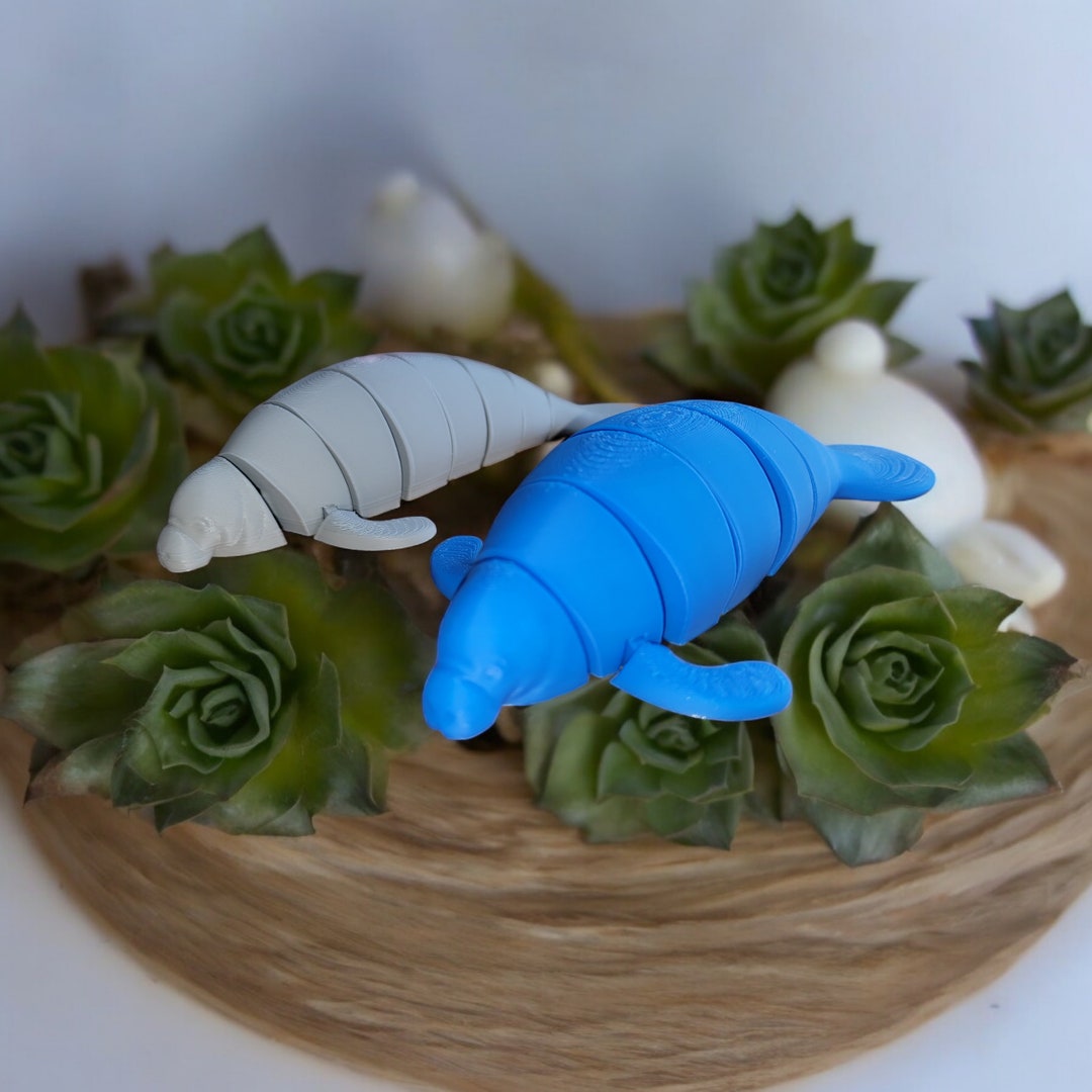 3D Printed Articulated Manatee Toy Customizable by Color by Acclaimed ...
