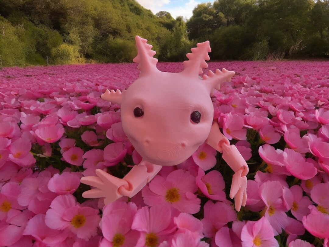 3d Printed Flexible Axelotl Figurine Relaxation Happy Axolotl Axolotl ...