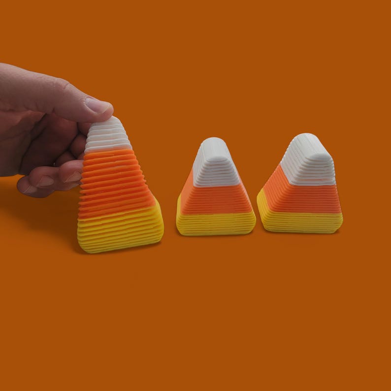 3D Printed Stretchy Springy Tri-color Candy Corn Fidget Toy |add to ...