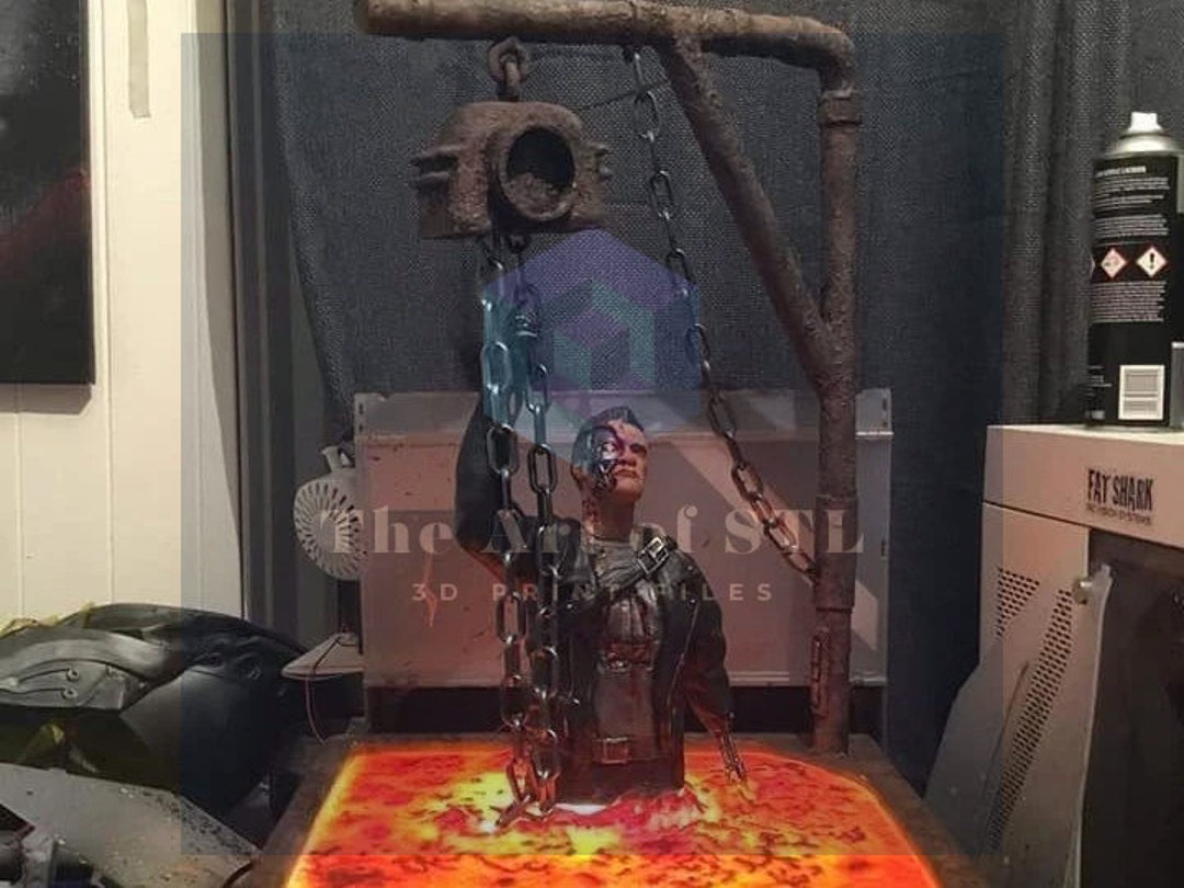 Terminator on Lava Stl, Terminator 3D Model for 3D Printing, Terminator ...