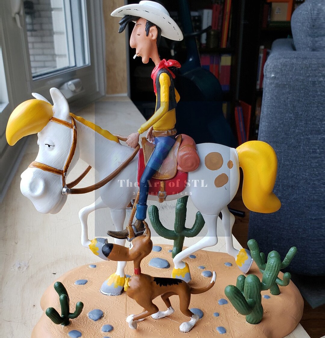 Lucky Luke Stl, Lucky Luke 3D Model for 3D Printing, Lucky Luke Figure ...