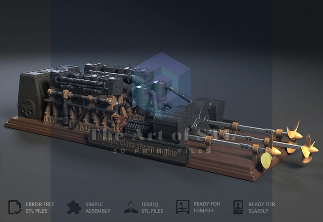 Olympic Class Steam Engine Stl, Steam Engine 3D Model for 3D Printing ...