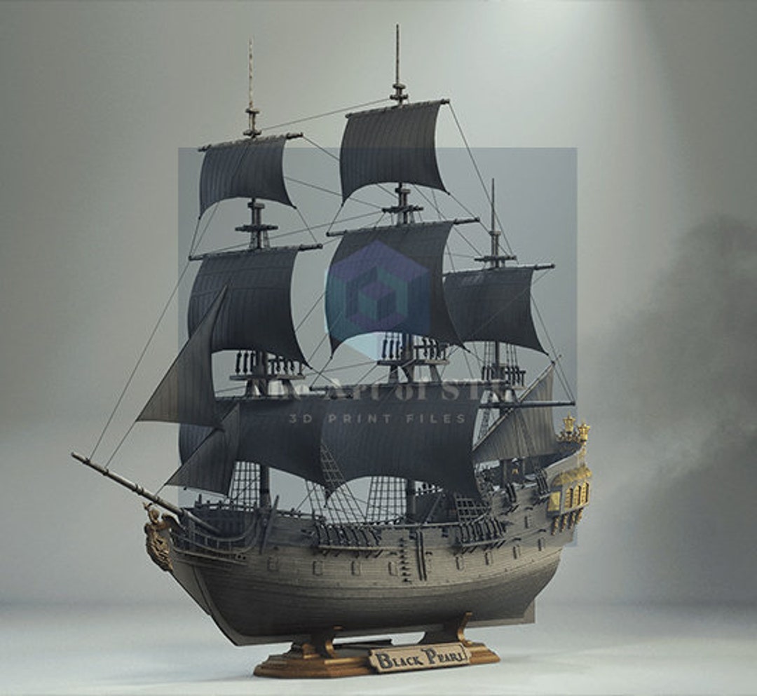 Pirate Ship Stl, Black Pearl Stl, Wood Ship Stl, Black Pearl 3D Model ...