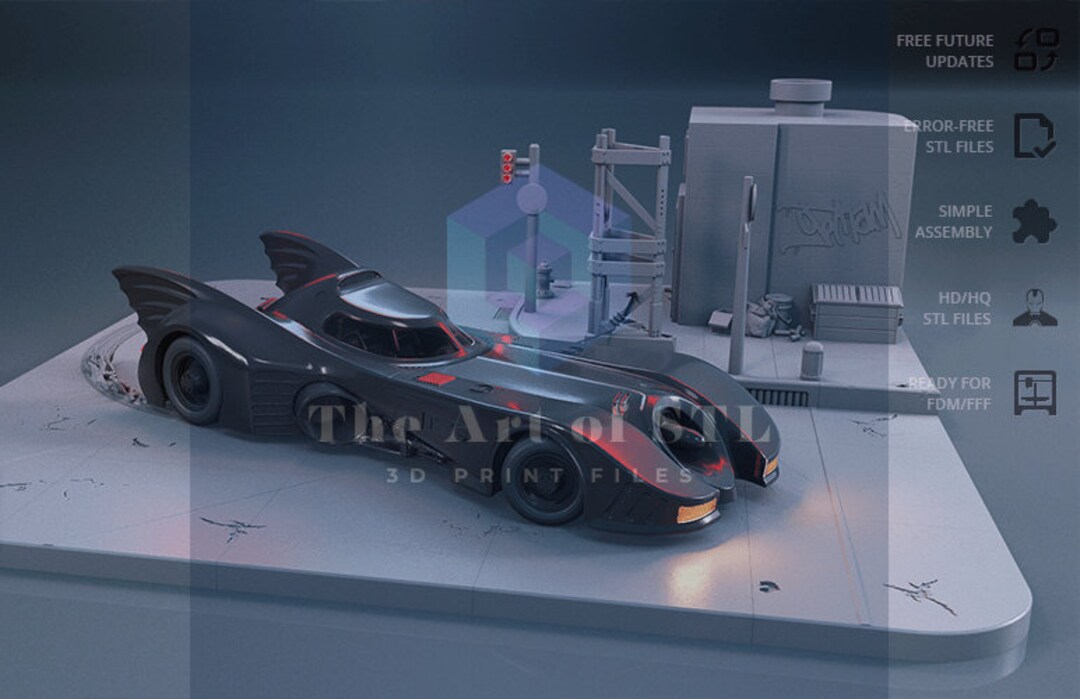 Batmobile 1989 Stl Files, Batmobile 3D Model for 3D Printing, Batmobile ...