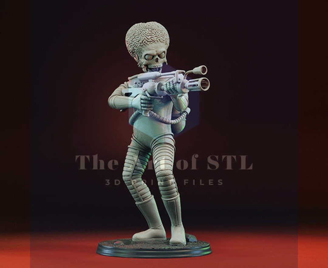Martian Stl, Mars Attack Stl, Martian 3D Model for 3D Printing, Martian ...