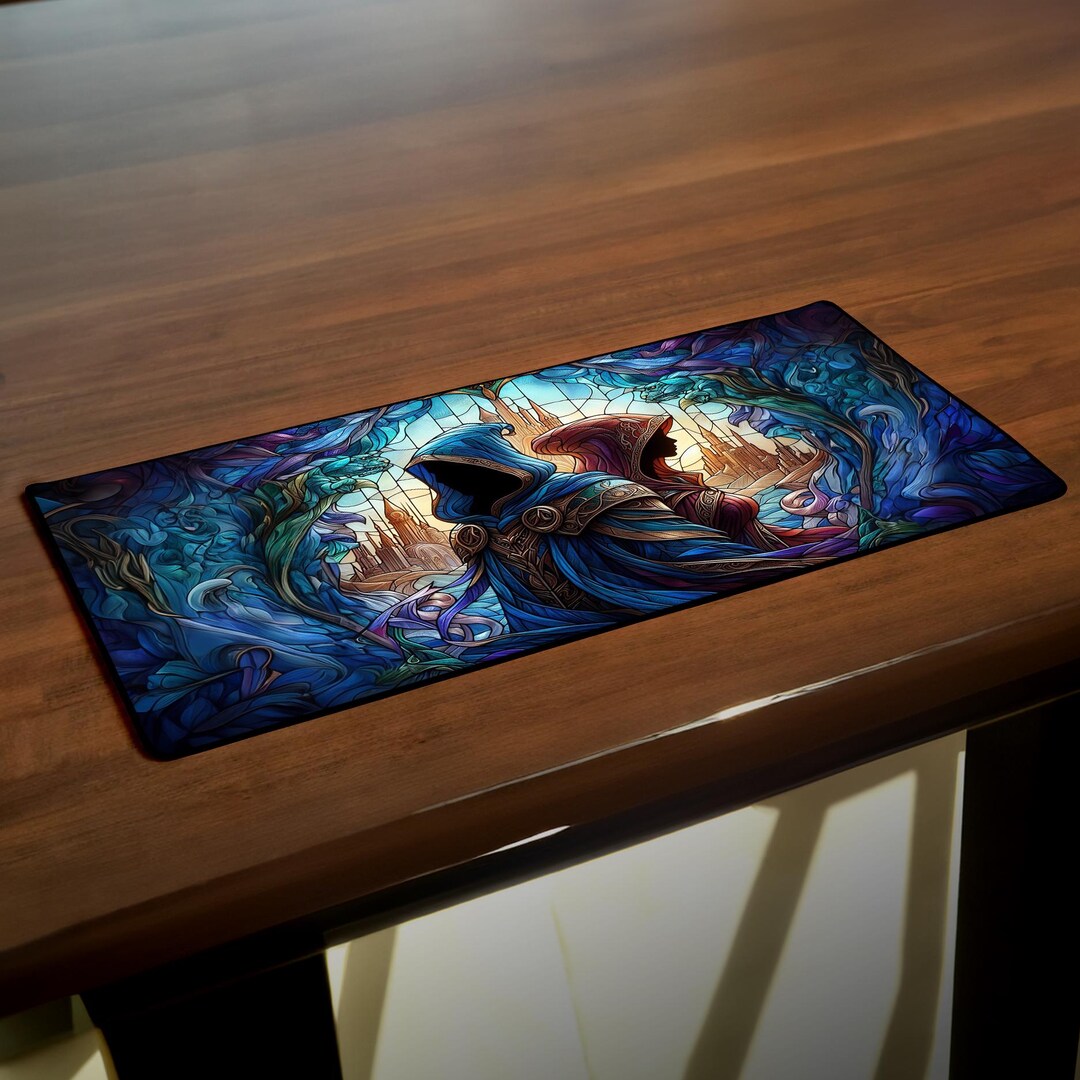 MTG Playmat With Stained Glass Art: Neoprene Mat for Gaming, Deskmat ...