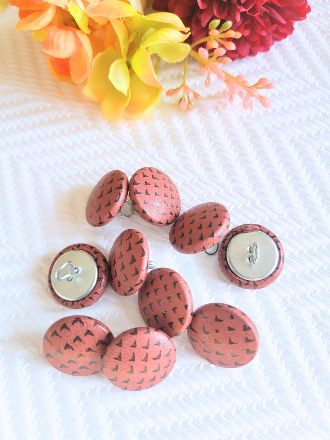 TRIANGLES Upholstery Button, Heavy Duty Leather Buttons - 3/4 Inches ...