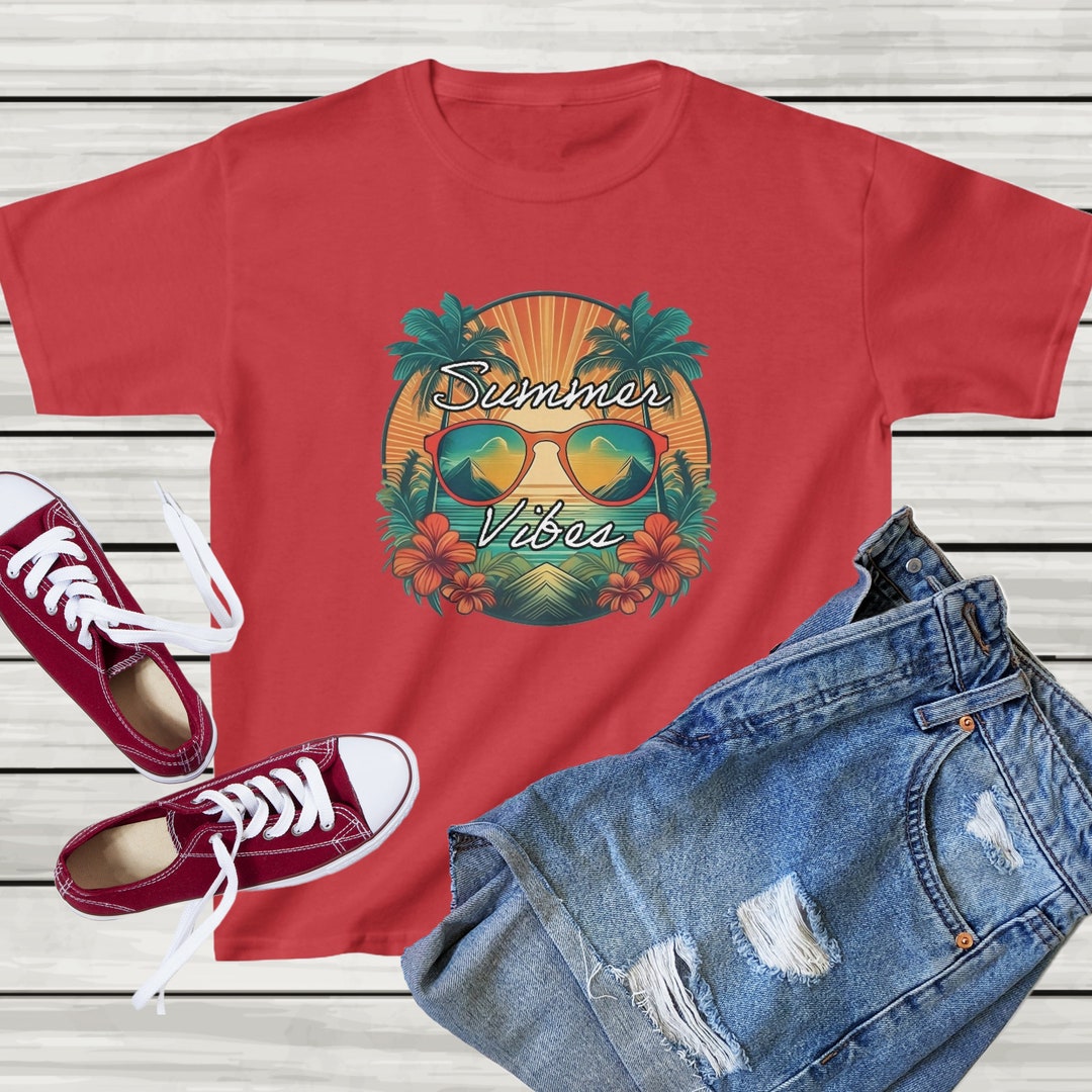 Kids Summer Shirt for Summertime Sunglasses T-shirt for Summer Vibes ...