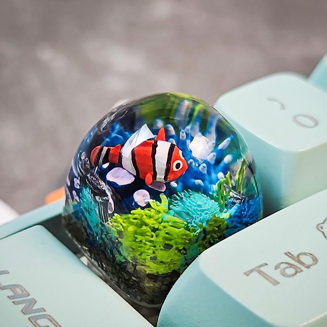 Custom Keycap, Ocenic Keycap, Cartoon Handmade Keycap, Tropical Coral ...