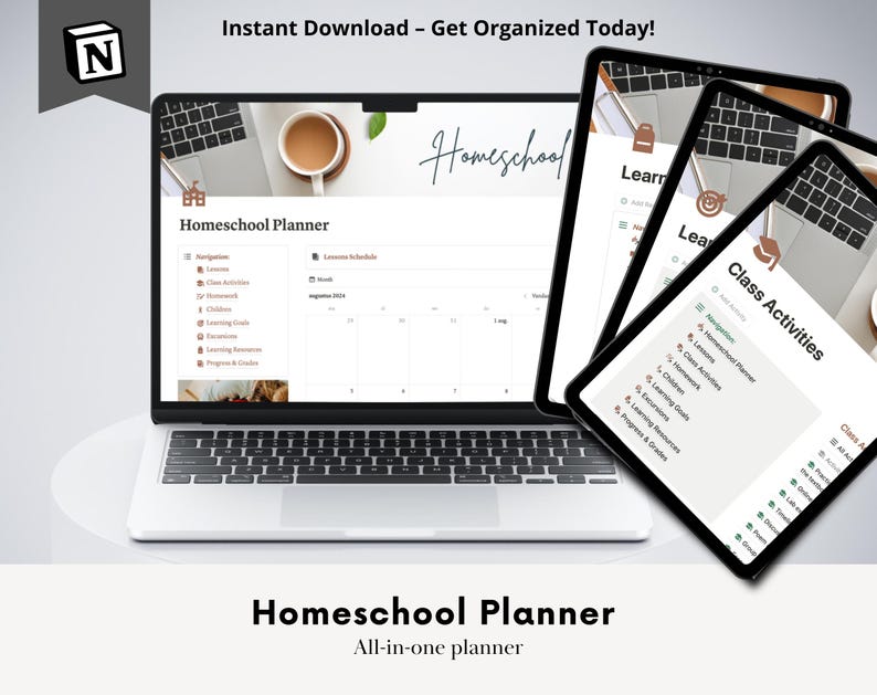 Aesthetic Notion Homeschool Planner - Effortlessly Organize Your Child ...