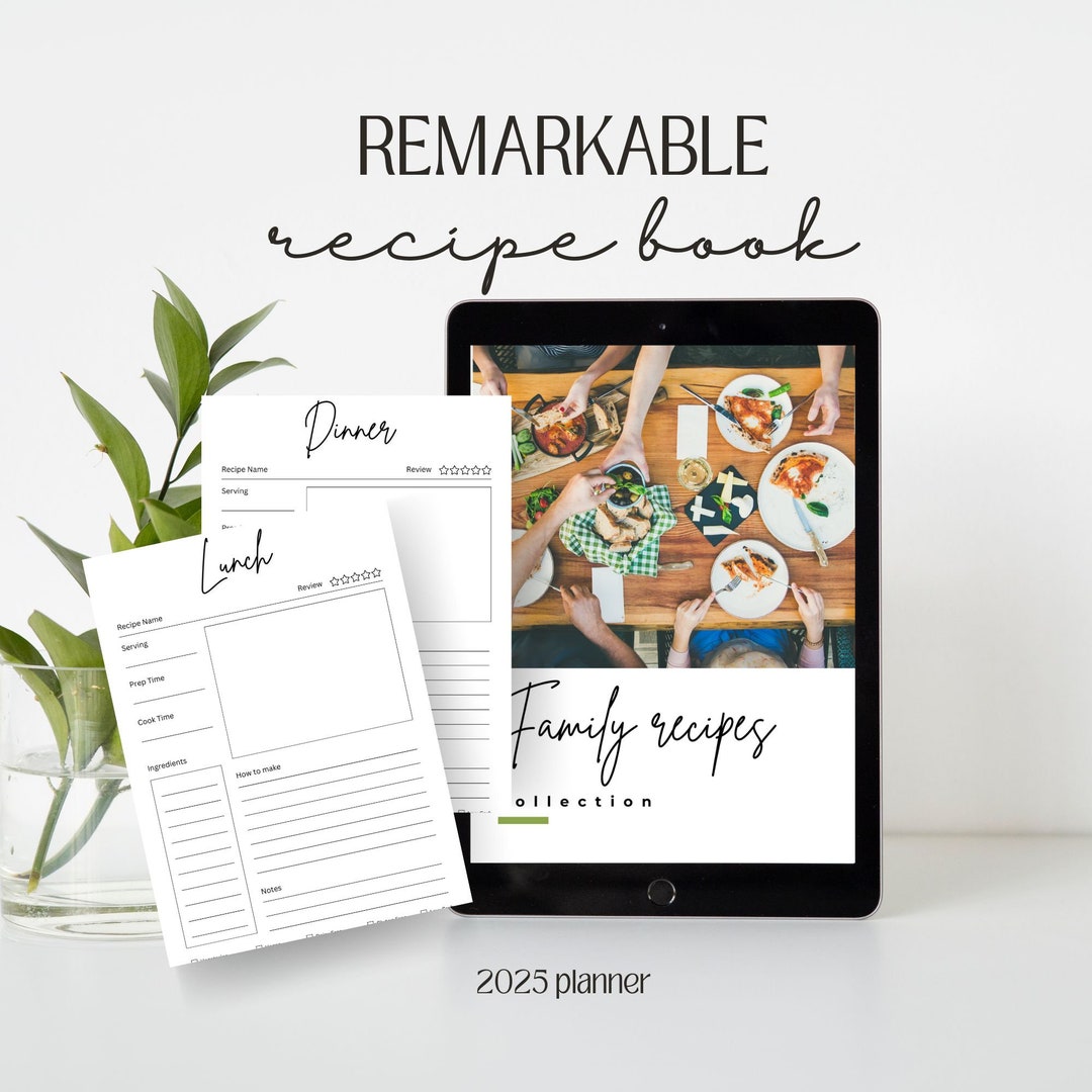 Personalized Recipe Binder With Tabs | Customizable Digital Recipe Book ...