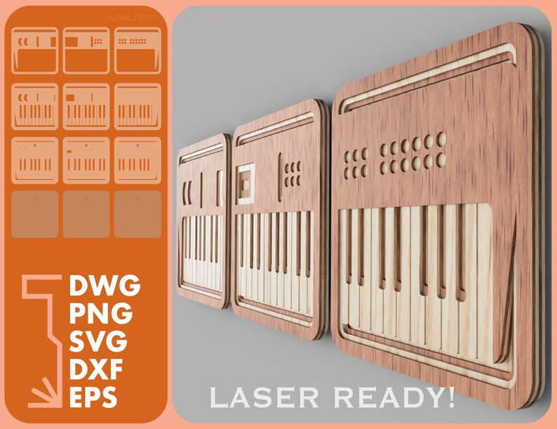 Synth Keyboard Piano Wall Art, Laser Ready, Music Gift for Musicians ...