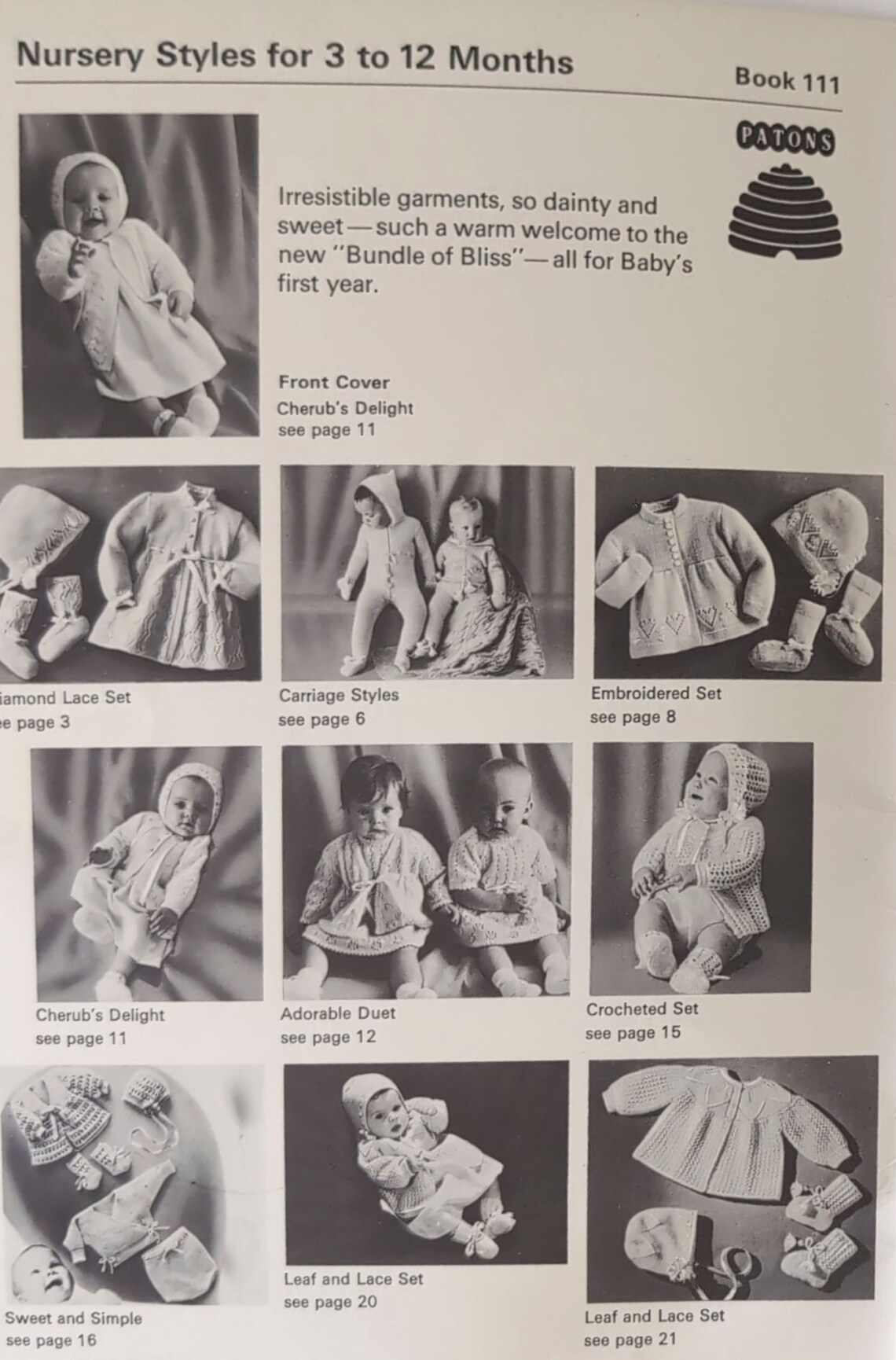Beehive Nursery Styles Vintage Knitting Patterns 3-12 Months - Etsy
