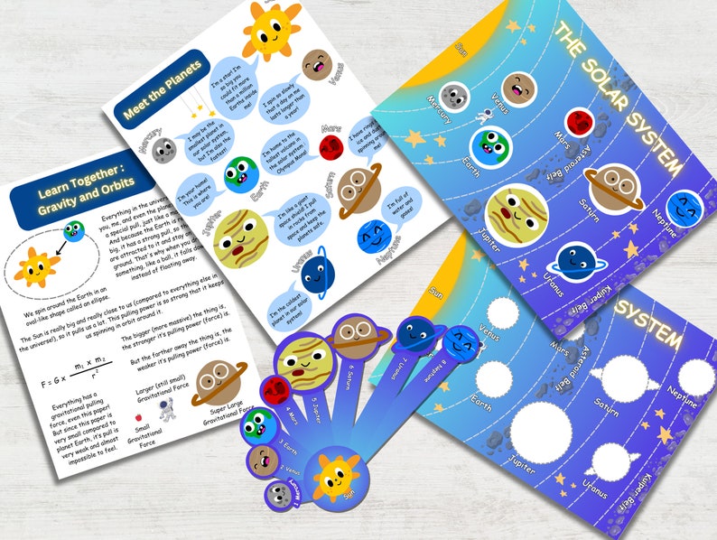 Solar System Activity Printable Physics Teaching Aid Simple Science ...