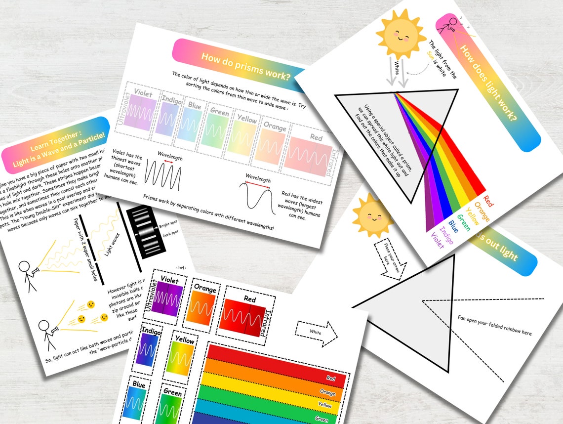 Colors Light Activity Printable Physics Teaching Aid Simple Science ...