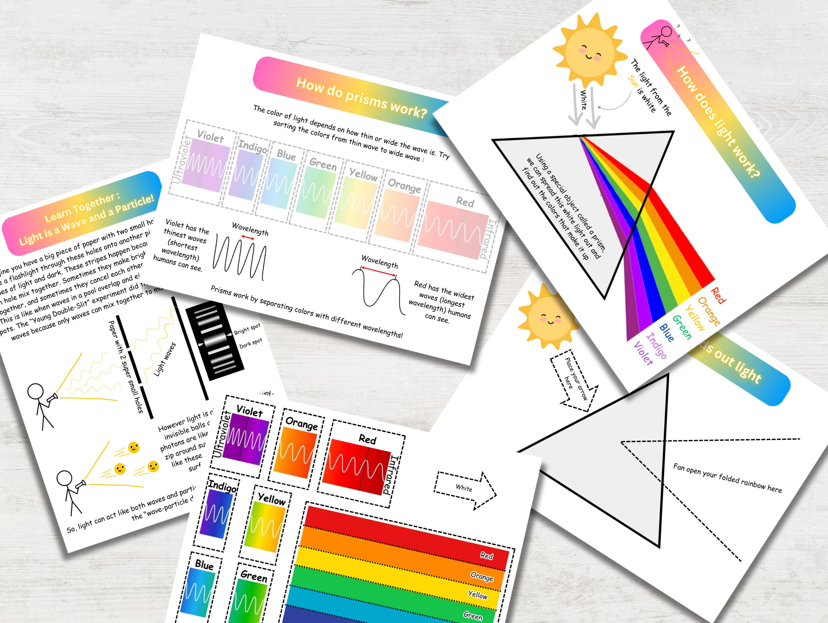 Colors Light Activity Printable Physics Teaching Aid Simple Science ...