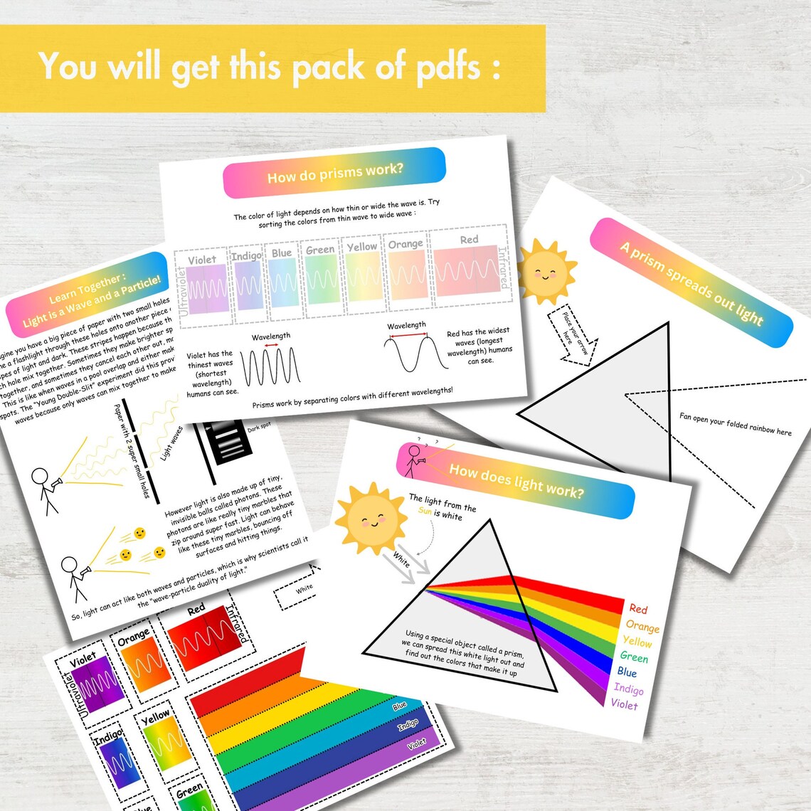 Colors Light Activity Printable Physics Teaching Aid Simple Science ...