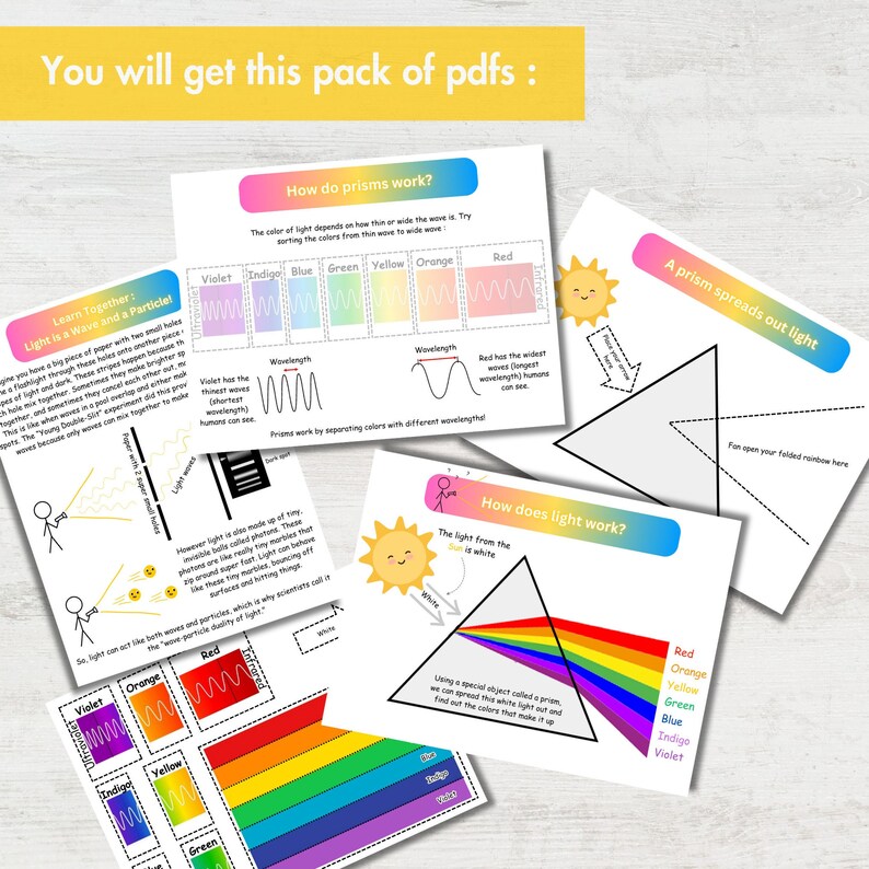 Colors Light Activity Printable Physics Teaching Aid Simple Science ...