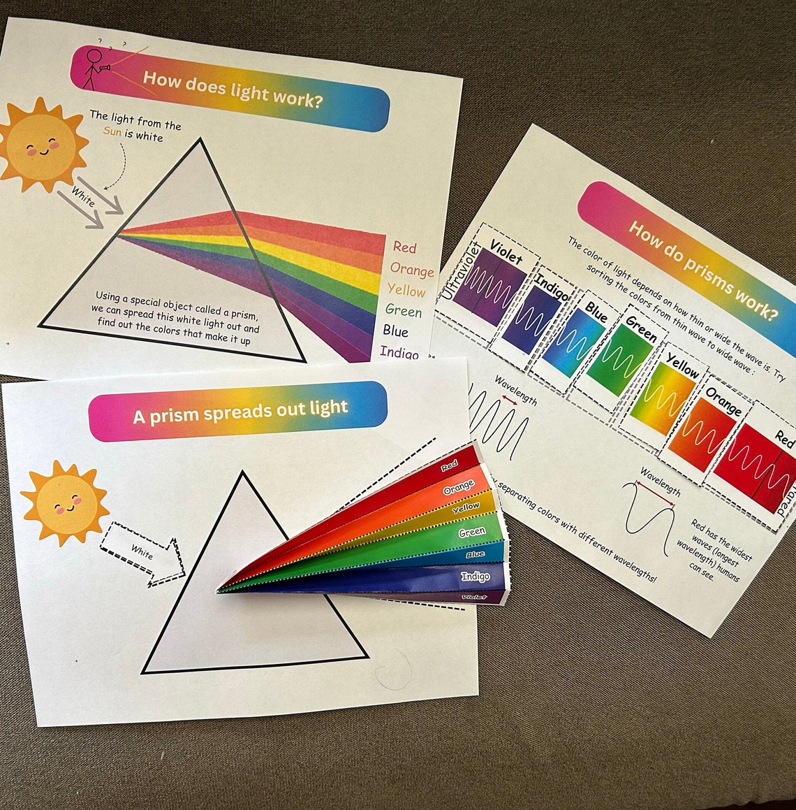 Colors Light Activity Printable Physics Teaching Aid Simple Science ...