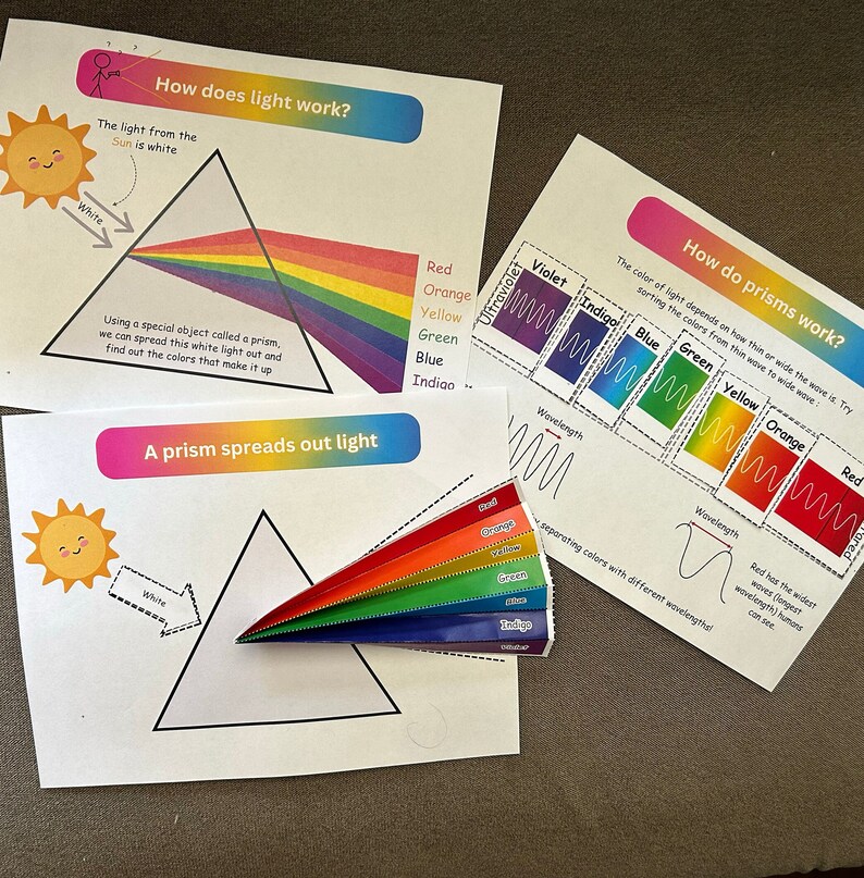 Colors Light Activity Printable Physics Teaching Aid Simple Science ...