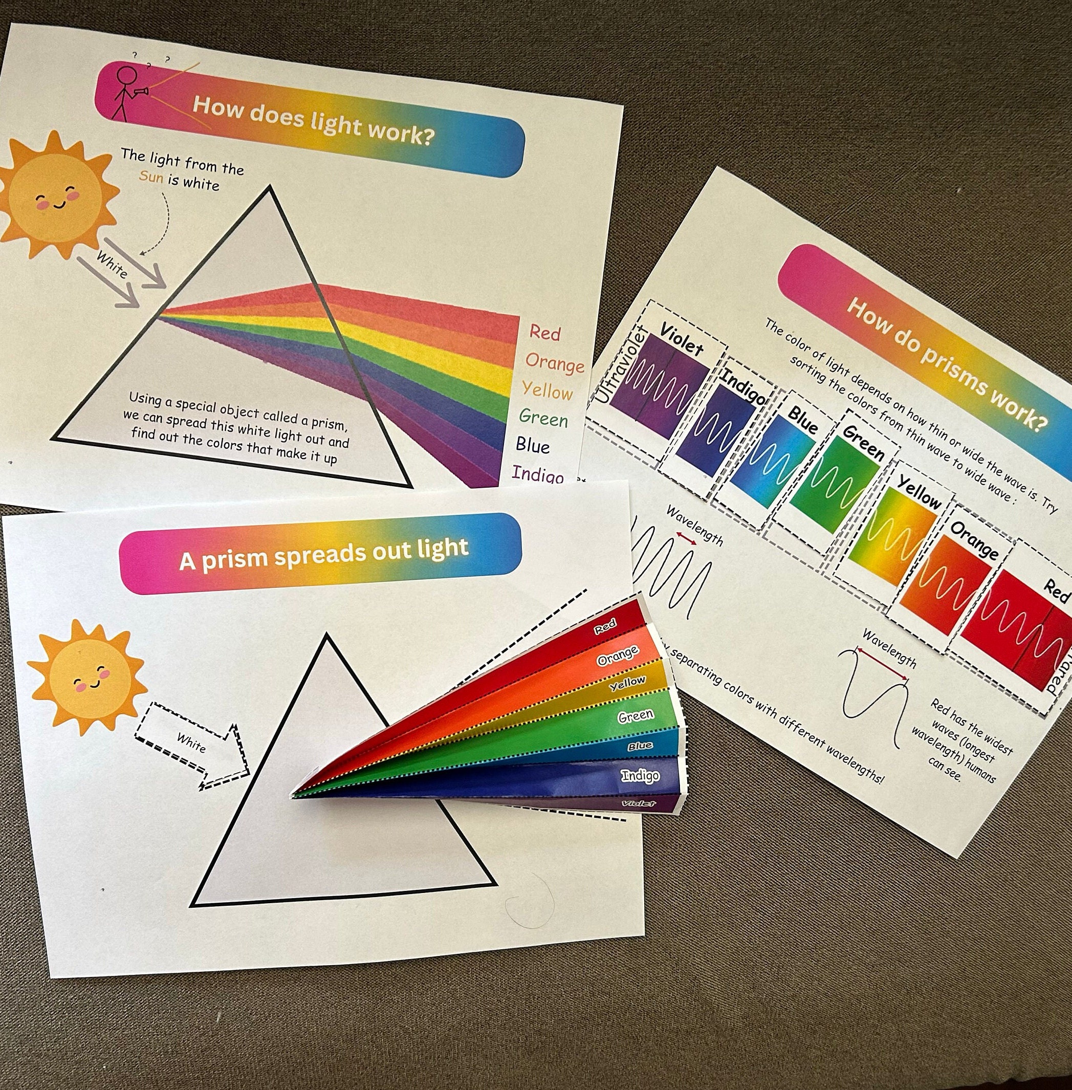 Colors Light Activity Printable Physics Teaching Aid Simple Science ...