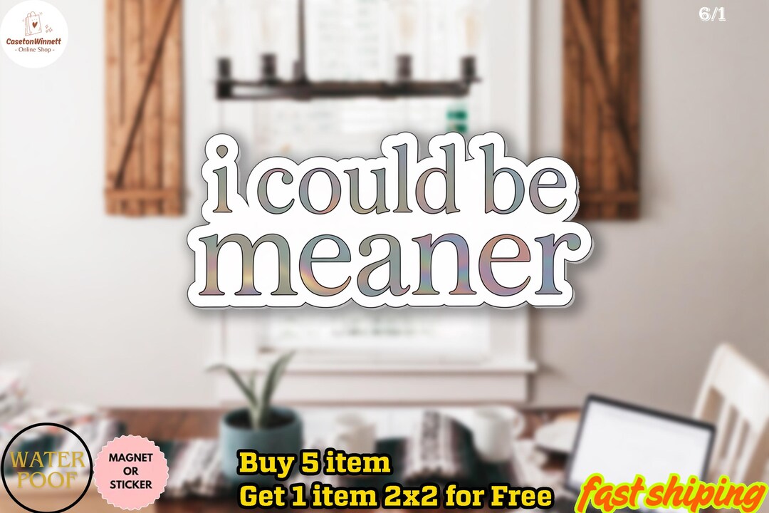 I Could Be Meaner Sticker, Funny Sarcastic Trendy Decal, Sarcastic ...