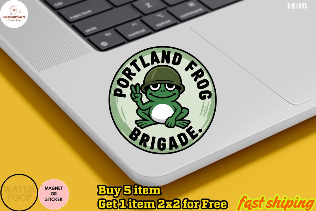 Portland Frog Brigade Sticker/car Magnet, Funny Frog Protest Sticker ...