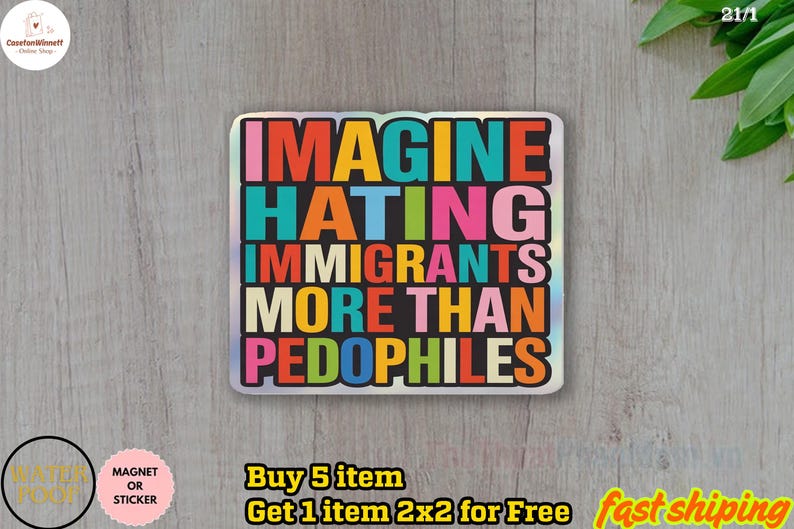 Imagine Hating Immigrants Sticker/car Magnet, Abolish Ice Anti Ice ...