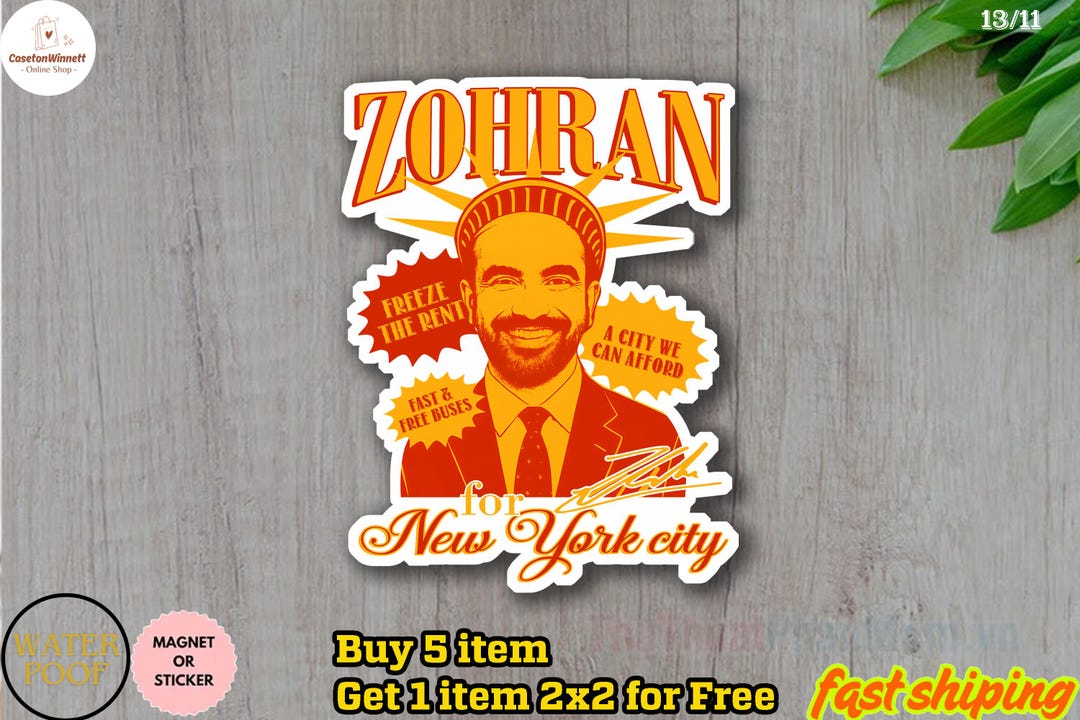 Zohran Mamdani NYC Mayor Sticker/car Magnet,2025 Campaign Decal ...
