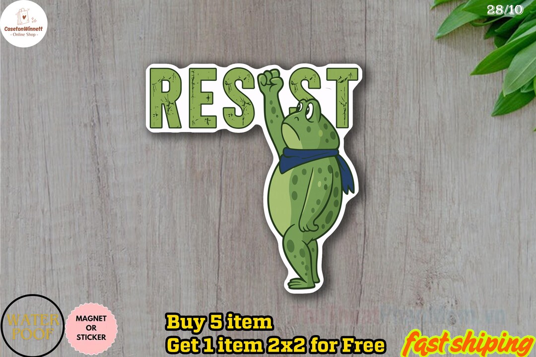 Portland Frog Protester Sticker/car Magnet, Frog Portland Meme Sticker ...