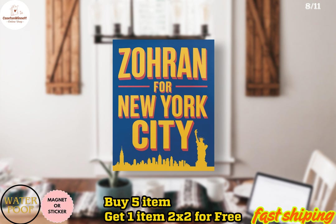 Zohran Mamdani NYC Mayor Sticker/car Magnet,2025 Campaign Decal ...
