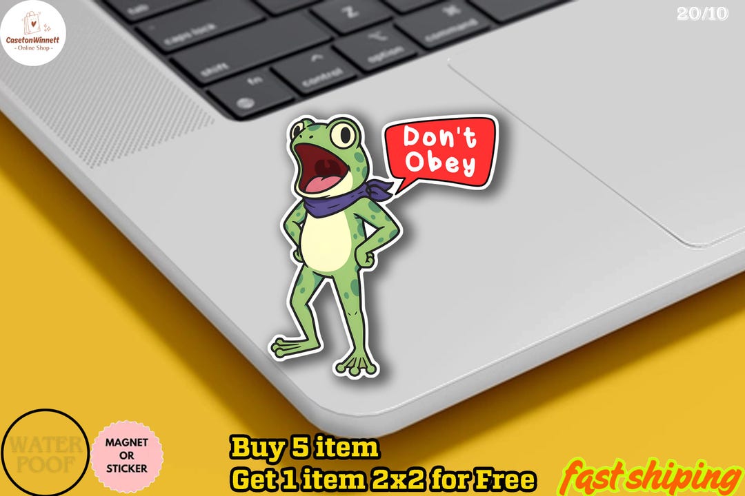 Frog Don’t Obey Sticker/car Magnet, Resist Frog Sticker, Political ...