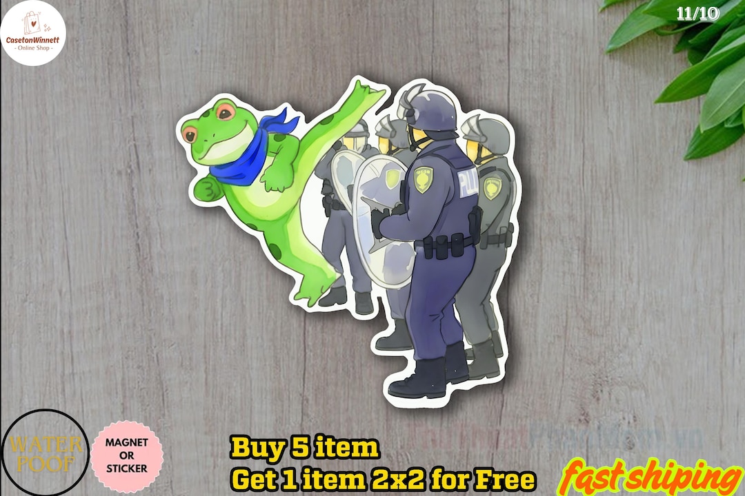 Green Frog Meme Sticker, Anti ICE Sticker, Portland Frog Rage Again the ...