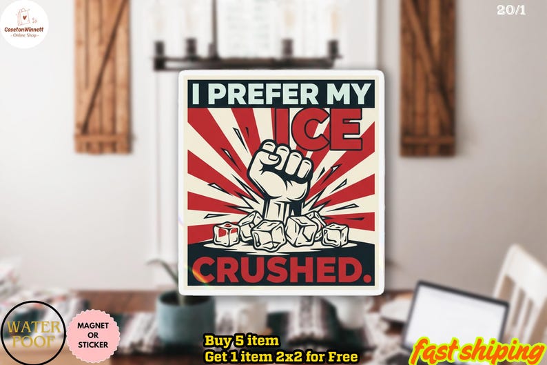 Abolish ICE Crushed ICE Sticker/car Magnet, Funny Political Statement ...