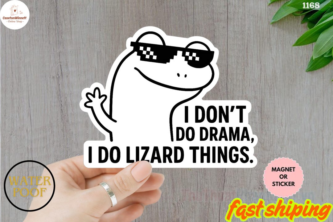 Lizard Meme Sticker/car Magnet – Funny Meme Viral Tiktok Sticker ...