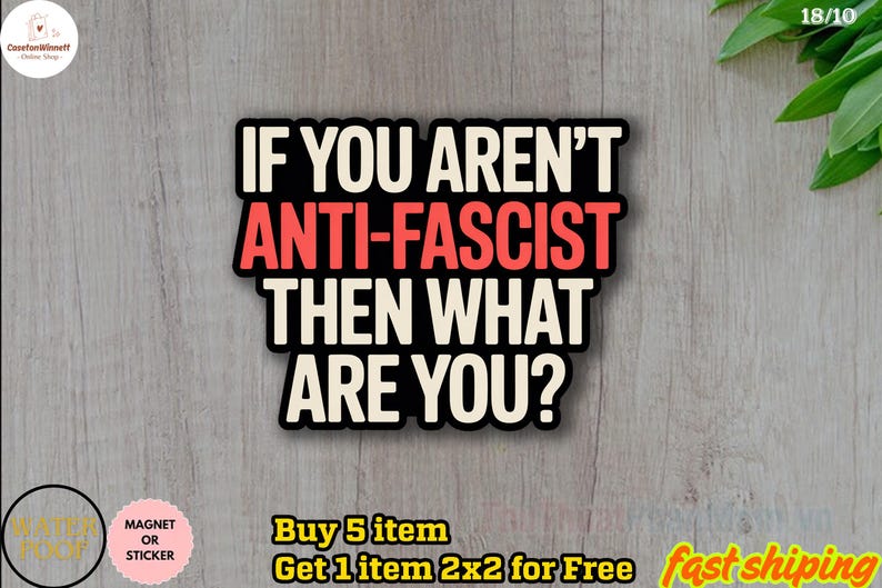 Anti-fascist Sticker/car Magnet, Anti Trump Political Activist Sticker ...
