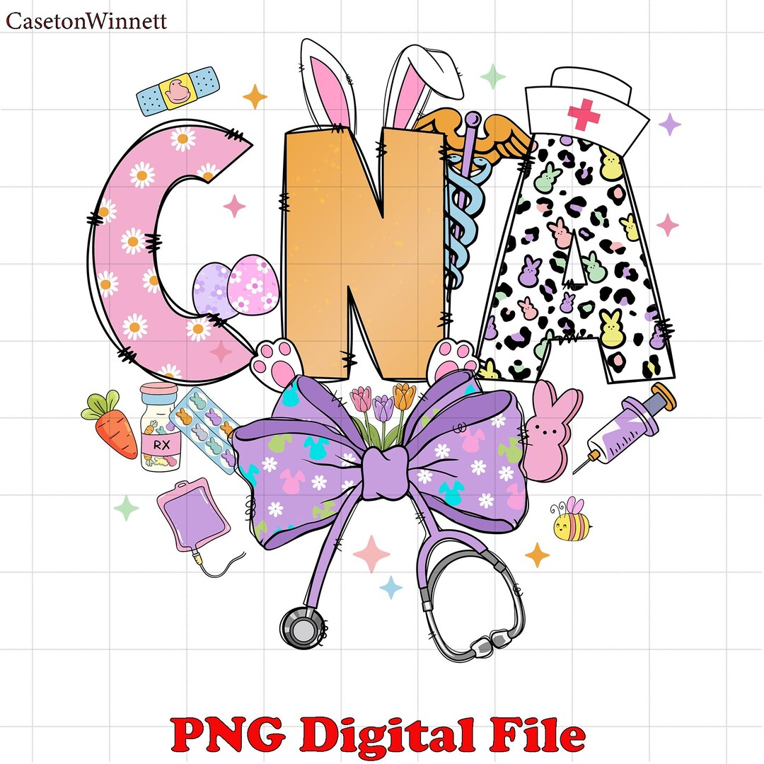 Easter Bunny CNA Nurse Coquette PNG, Nurse Easter Day Png, Happy Easter ...