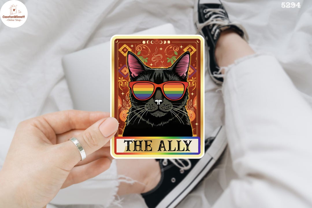 Ally Cat Sticker/car Magnet, Book Sticker Awareness LGBTQ Sticker ...