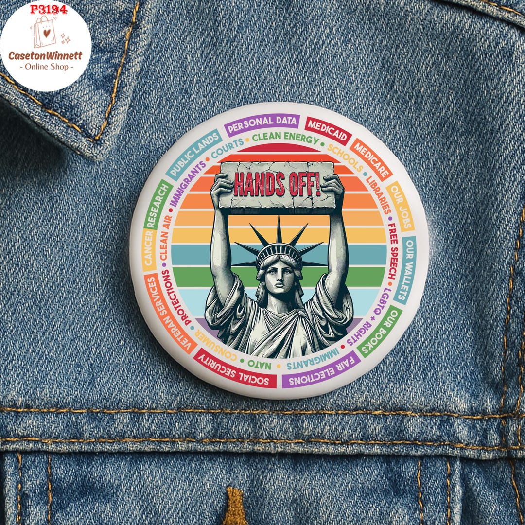 Statue of Liberty Hands off Pin, Anti-trump Political Pin Statue of ...