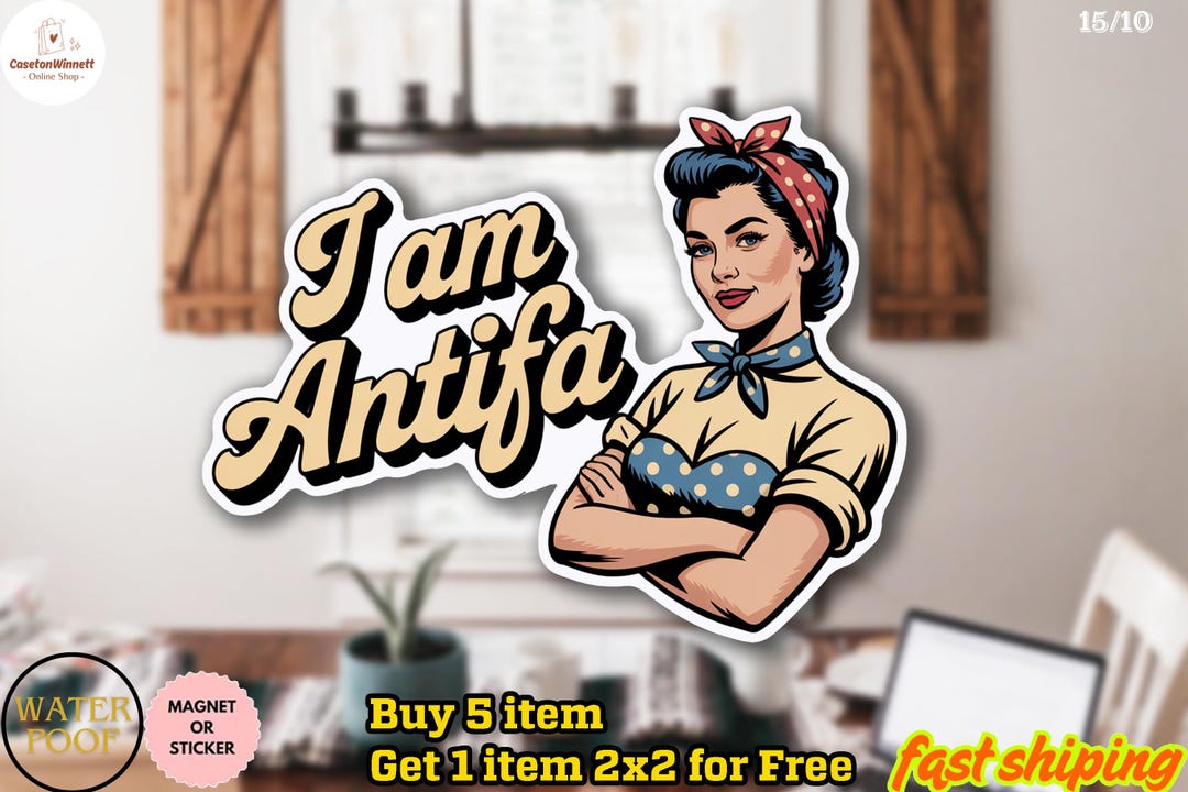 I Am Antifa Sticker/car Magnet, Resist Fascism, Resistance Sticker ...
