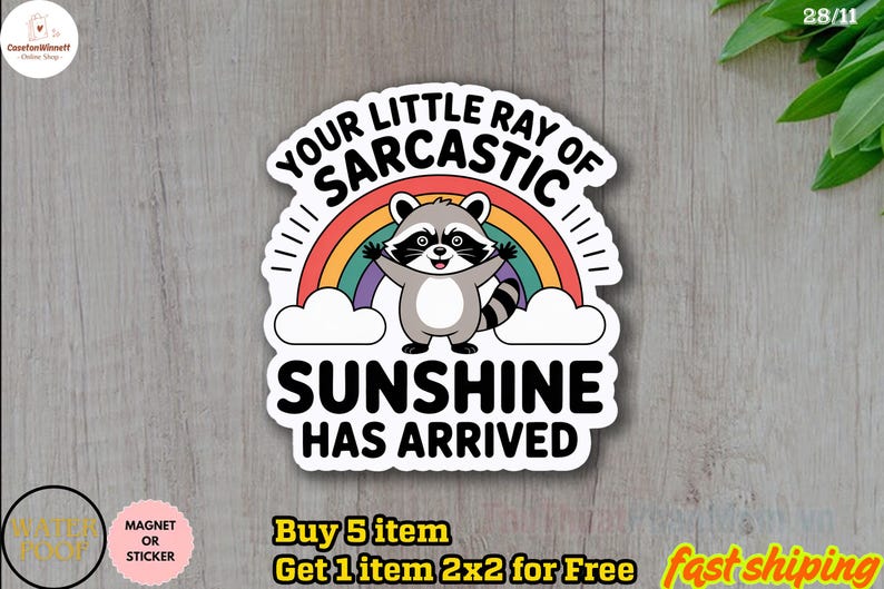 Your Little Ray of Sarcastic Sunshine Has Arrived Sticker, Funny ...