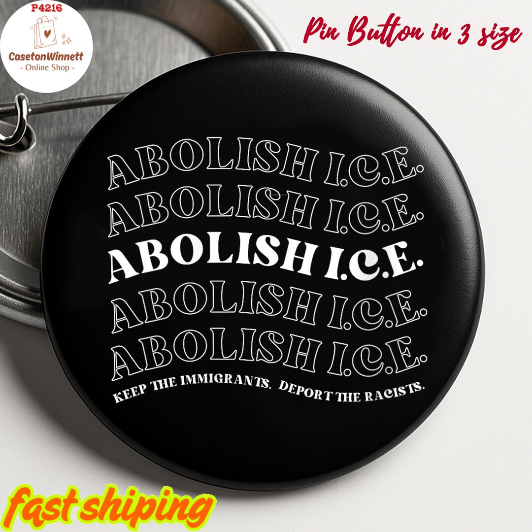 Abolish Ice Pin Button, No ICE Pinback Button, Flair Button, Anti Trump ...