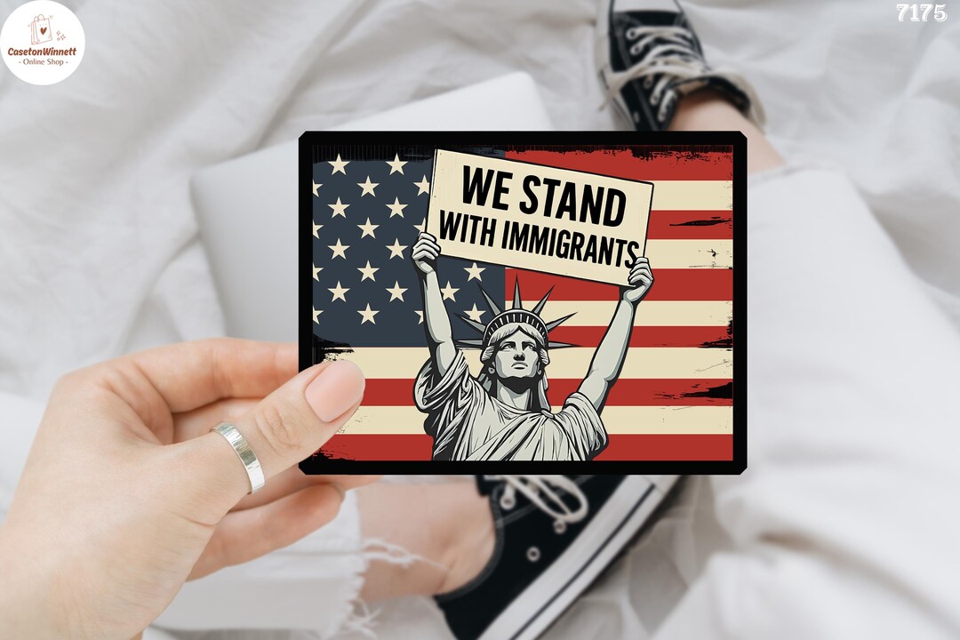 We Stand With Immigrants Statue of Liberty Sticker, Statue of Liberty ...