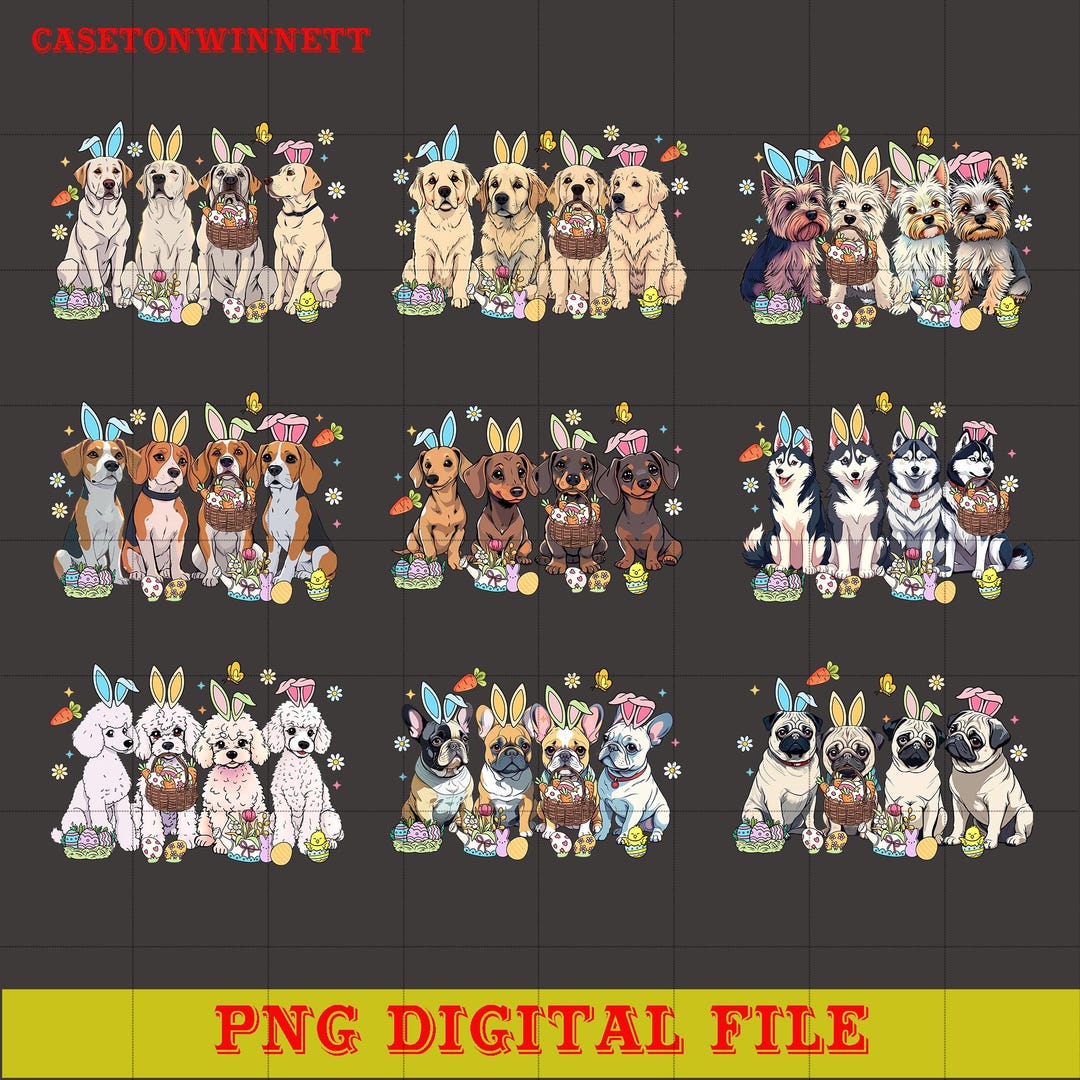 10+ Dogs Easter Day Svg, Easter Bunnies Png, Happy Easter Png, Easter ...
