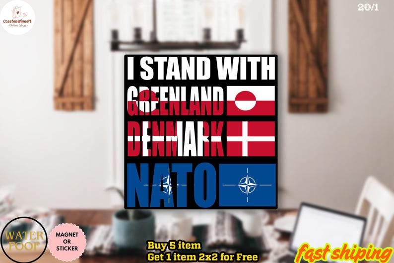 I Stand With Greenland Denmark NATO Sticker, Support Arctic Sovereignty ...