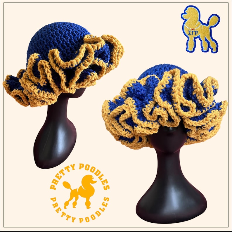 Sigma Gamma Rho Poodles Crochet Ruffle Hat: Handmade - Etsy