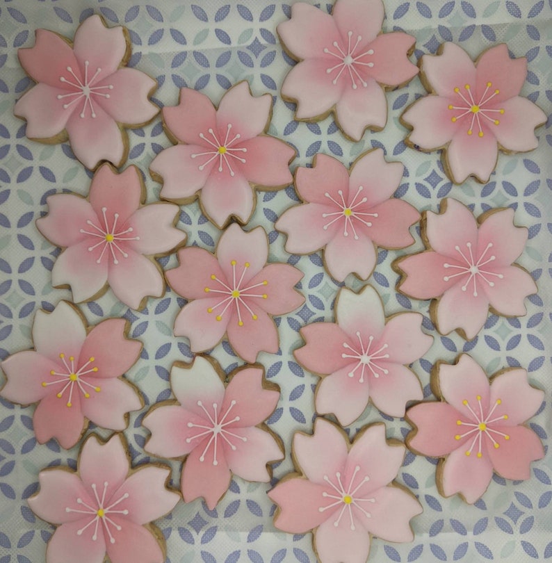 Sakura 2 Cherry Blossom Sugar Cookies Assorted Sizes Custom - Etsy